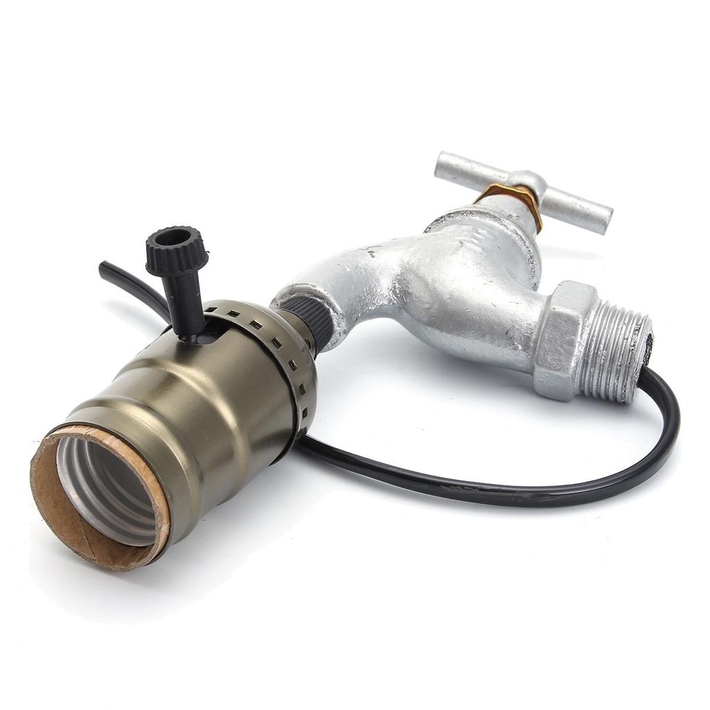 Buy Vintage Water Pipe Wall Lamp Loft Industrial Light E27 Stop Valve ...
