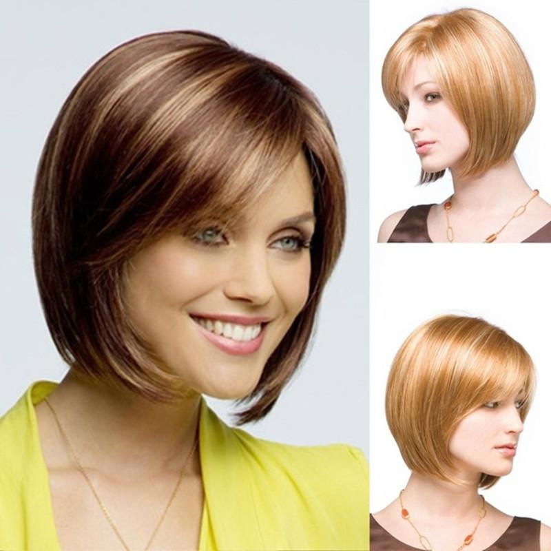 Buy Women Fashion Temperament Wig Gradation Synthetic Hair Short ...
