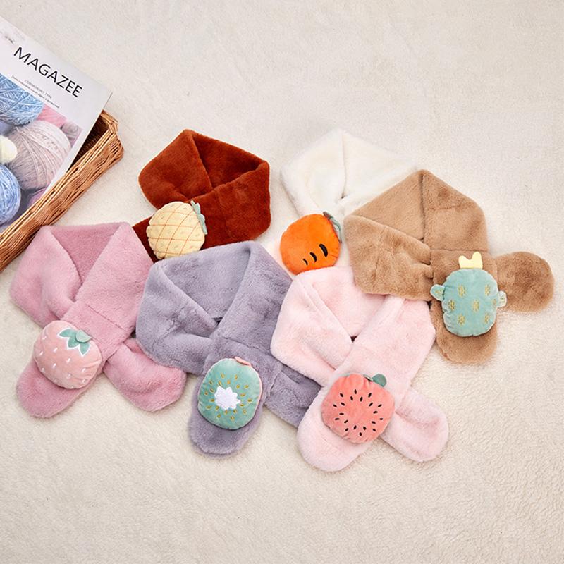 Buy Baby Girls Coral Velvet Scarf Toddler Kids Cute Muffler Artificial ...