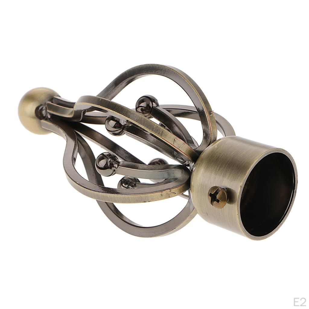 Buy Drapery Curtain Rod End Finial Caps Fits 28mm Inner Diameter ...