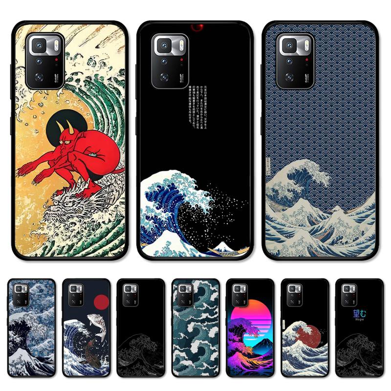 Japanese Wave Anime Dragon Phone Case For Redmi Note 10 9 8 6 Pro 8T 5A ...
