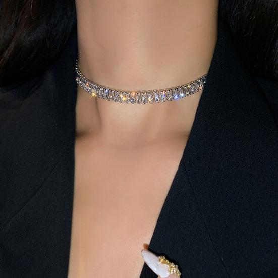 Buy Collar Necklace Adjustable Noble Sturdy Charming Women Bundle Neck ...