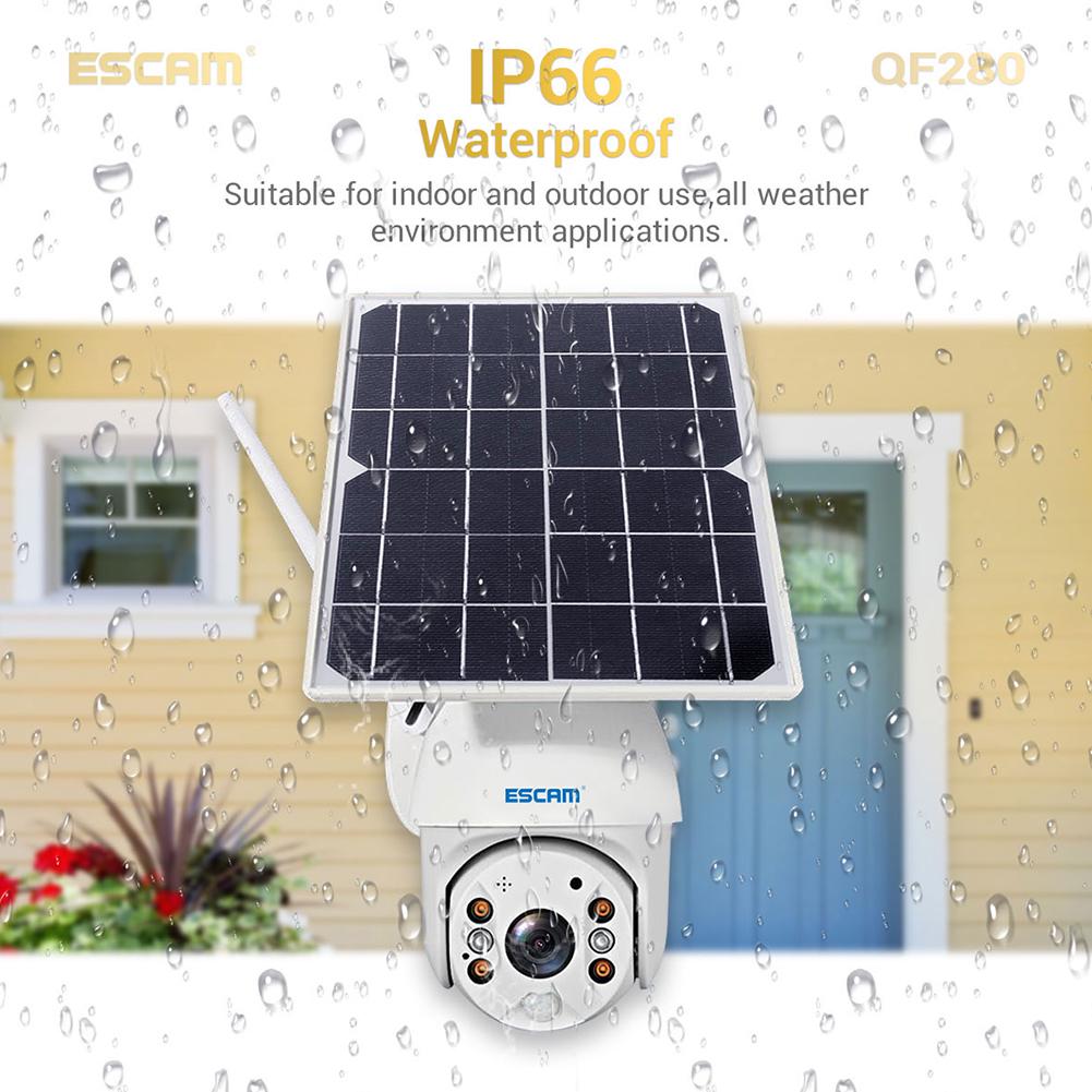 Buy ESCAM QF280 1080P Wifi Solar IP Camera Night Vision PIR Alarm Smart ...
