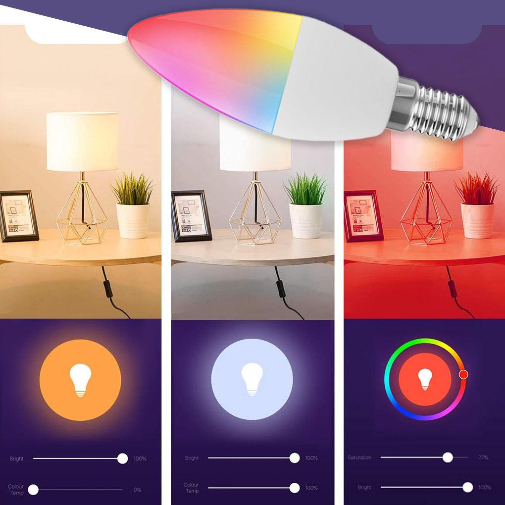 💰Compra online de Smart WiFi Tuya LED Light E14 C37 Brightness Dimmable RGB Voice Control Bulbs ...