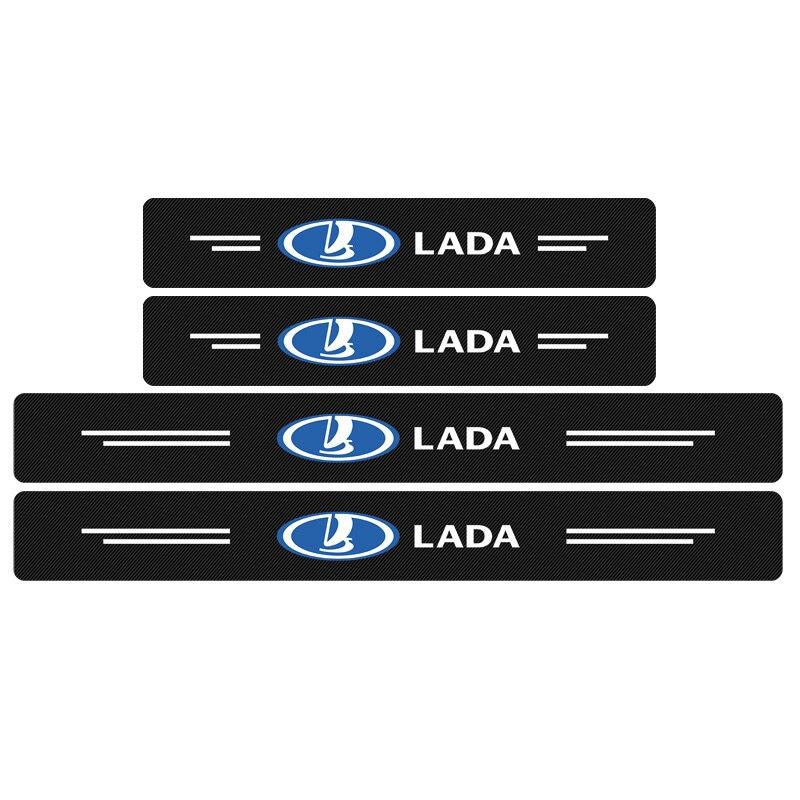 Buy 4 Pcs Car Carbon Fiber Stickers for Lada VESTA Niva Kalina Priora ...