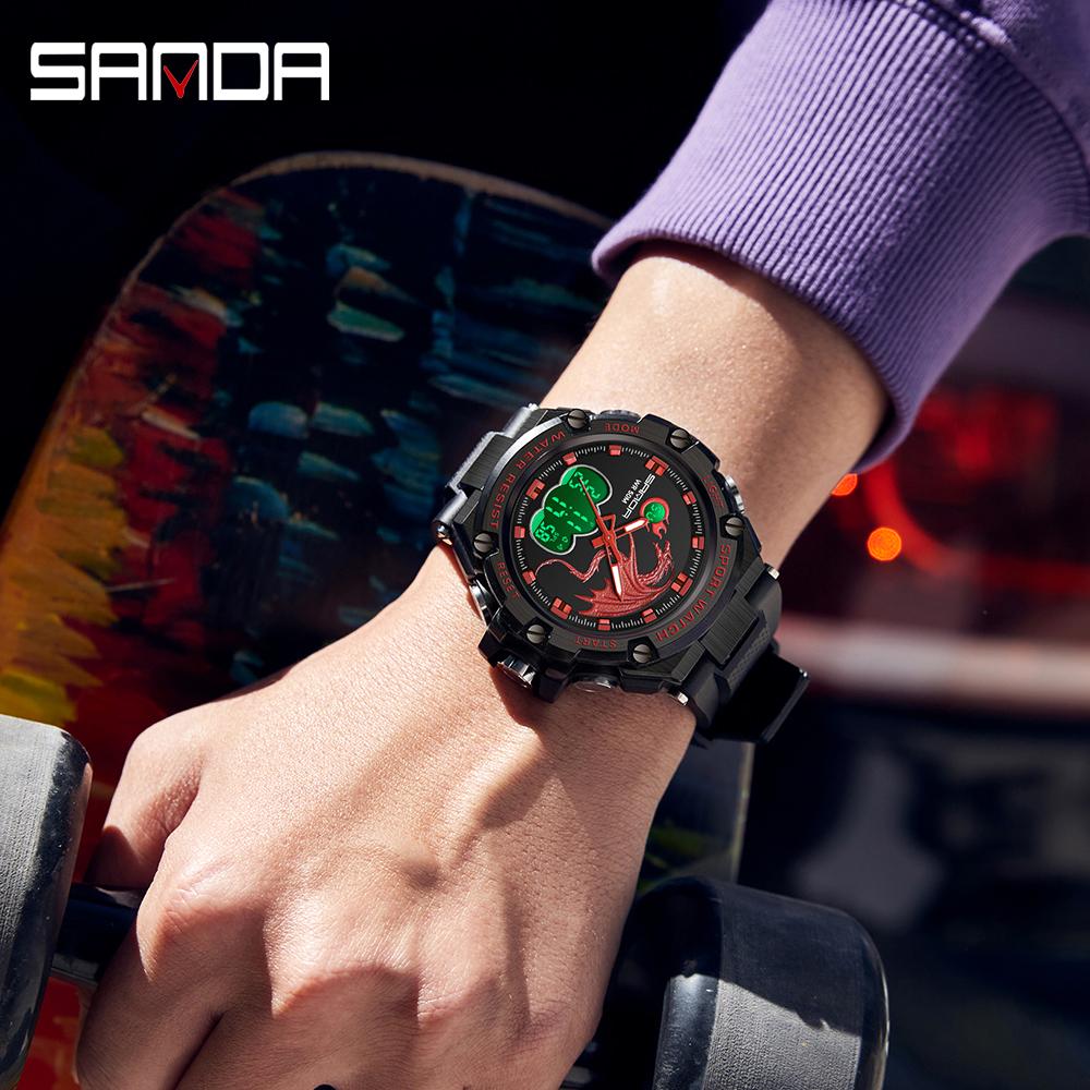 Satın alın Sanda Countdown Stopwatch Sport Watch Mens Watches Men Wrist ...
