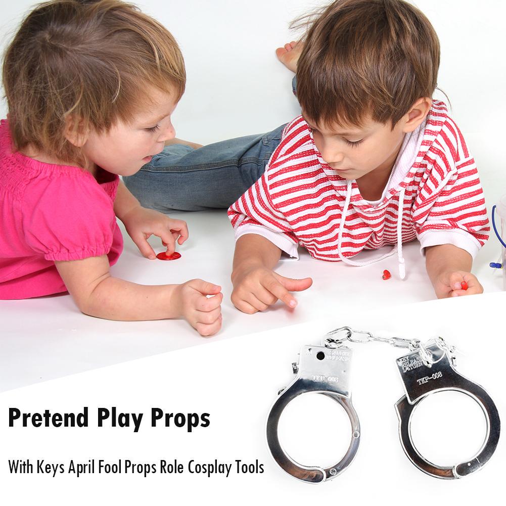 Plastic HandCuffs Pretend Play Toys with Keys Kids April Fool Role ...