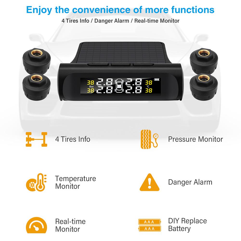 Cheap Car TPMS Auto Tire Pressure Temp Monitoring System with External ...