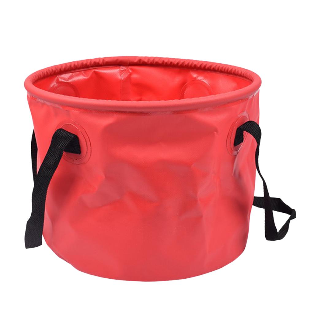Buy Outdoor Collapsible Water Bucket Carrier Leakproof Folding Pail 10L ...