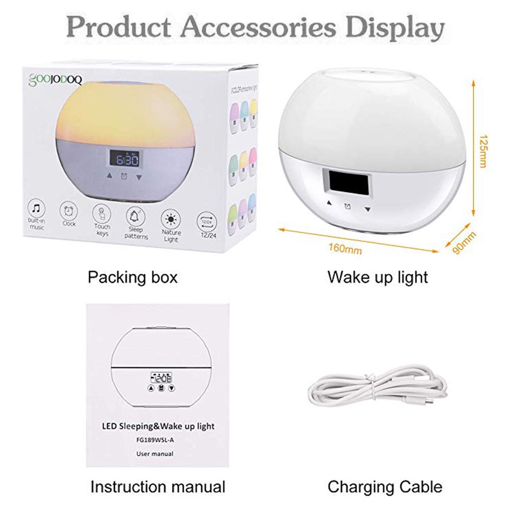 Sunrise Alarm Clock, Upgrade Smart Wake Up Light with 9 Colors for Kids ...