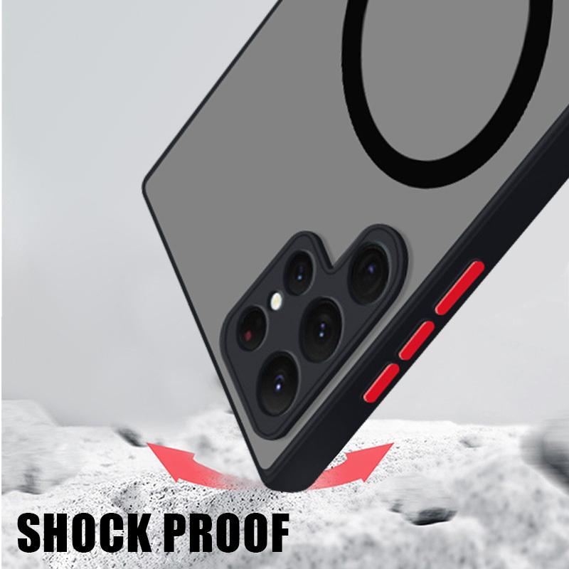 Cheap Luxury Lanyard Cover Magnetic For Magsafe Case Shockproof Matte Cover For Samsung S24 S23 ...