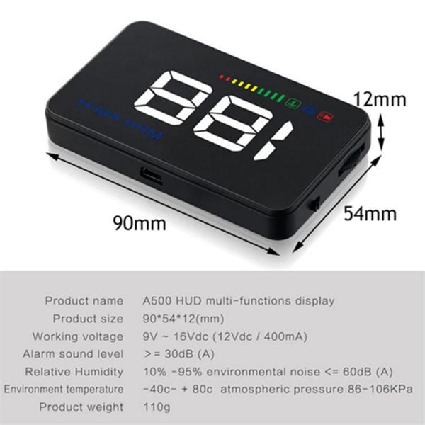 Buy A500 HUD Head Up Display Speedometer Digital Trip Computer OBD2 ...
