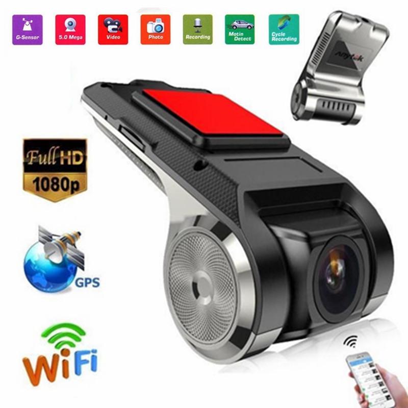 X28 Araba DVR Kamera Video Kaydedici WiFi ADAS G-sensör Çizgi Kam FHD ...