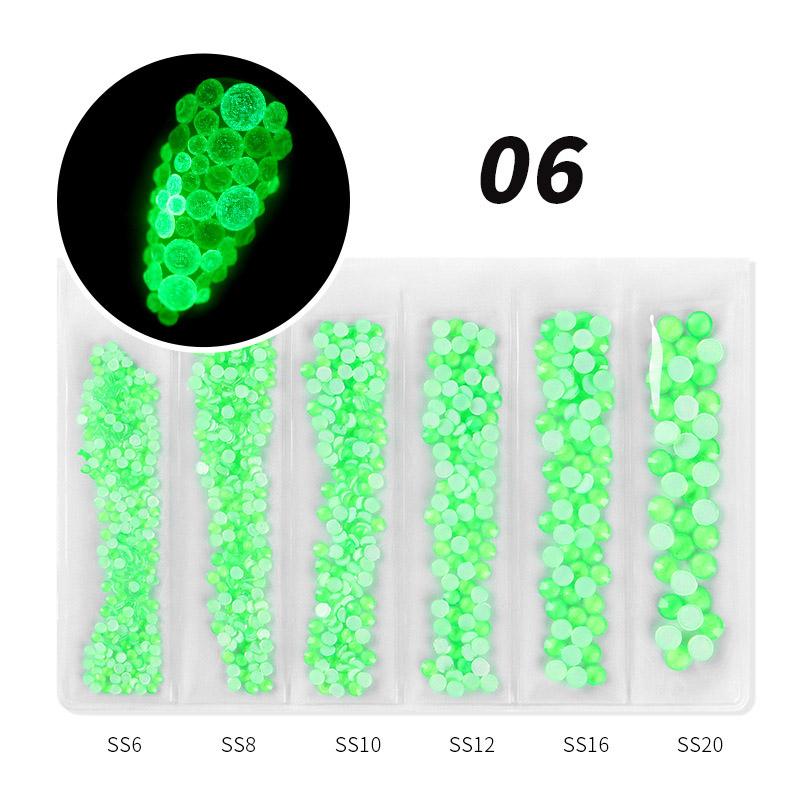 Buy 6 Cells Mixed Manicure Luminous Diamond Fluorescent Diamond Faceted ...