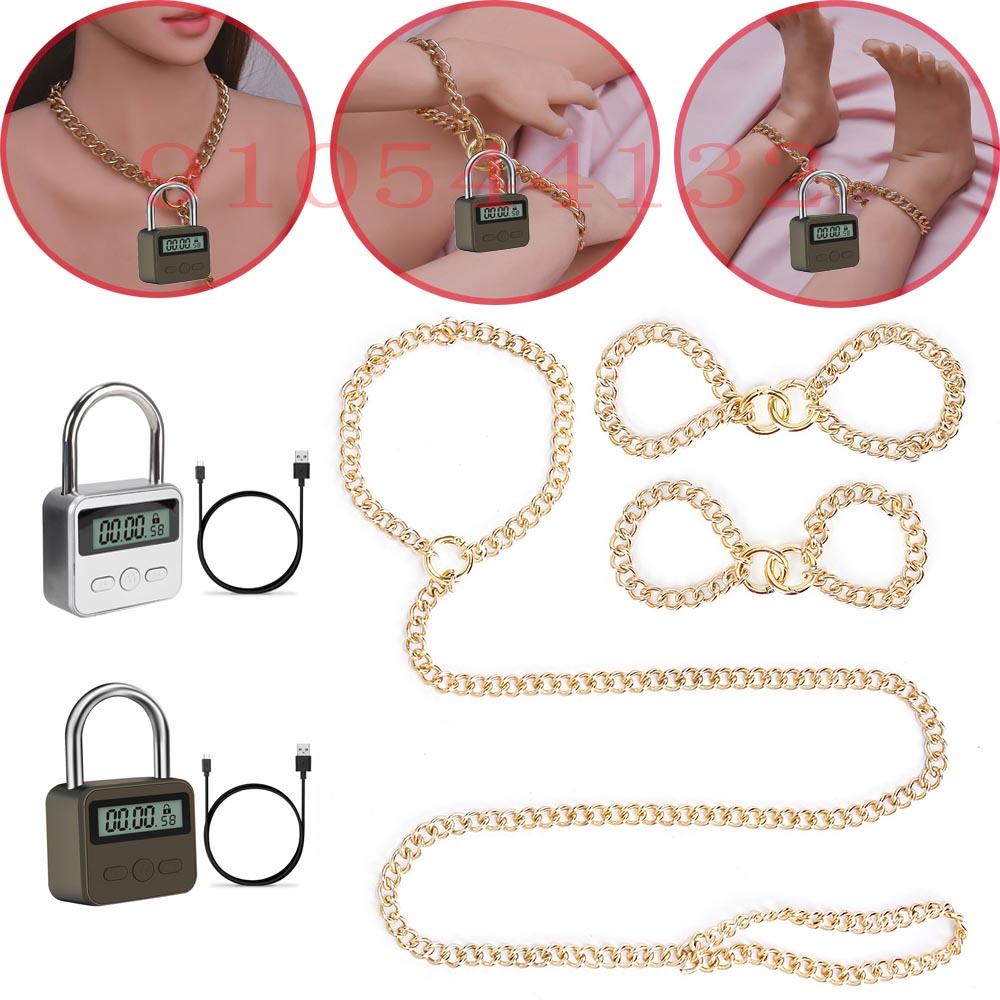 Cheap USB Charging Time Lock For Metal Handcuffs Ankle Cuff Neck Collar Slave Bondage Electronic ...