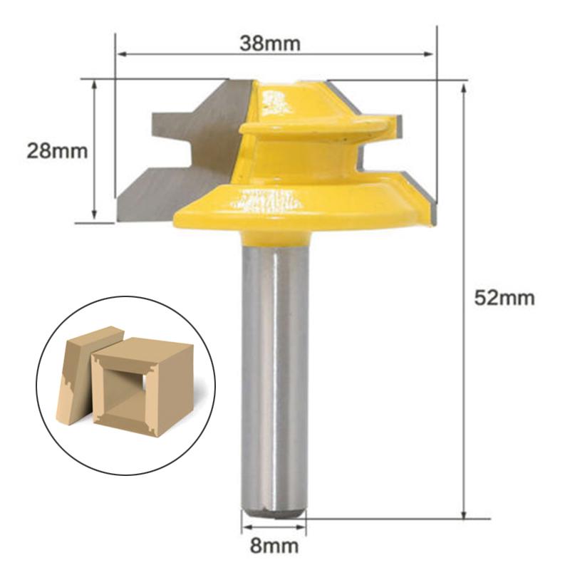 45 Degree 8mm Shank Lock Miter Router Bit Trimmer Milling Joint Tenon ...