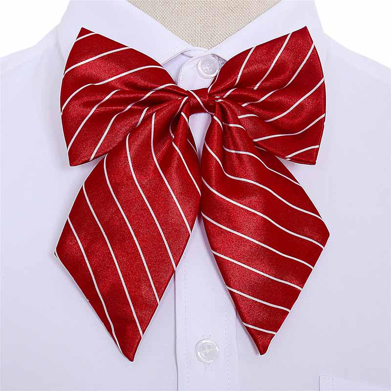Buy Women Bow Ties Striped Butterfly Stewardess Silk Cravat Fashion ...