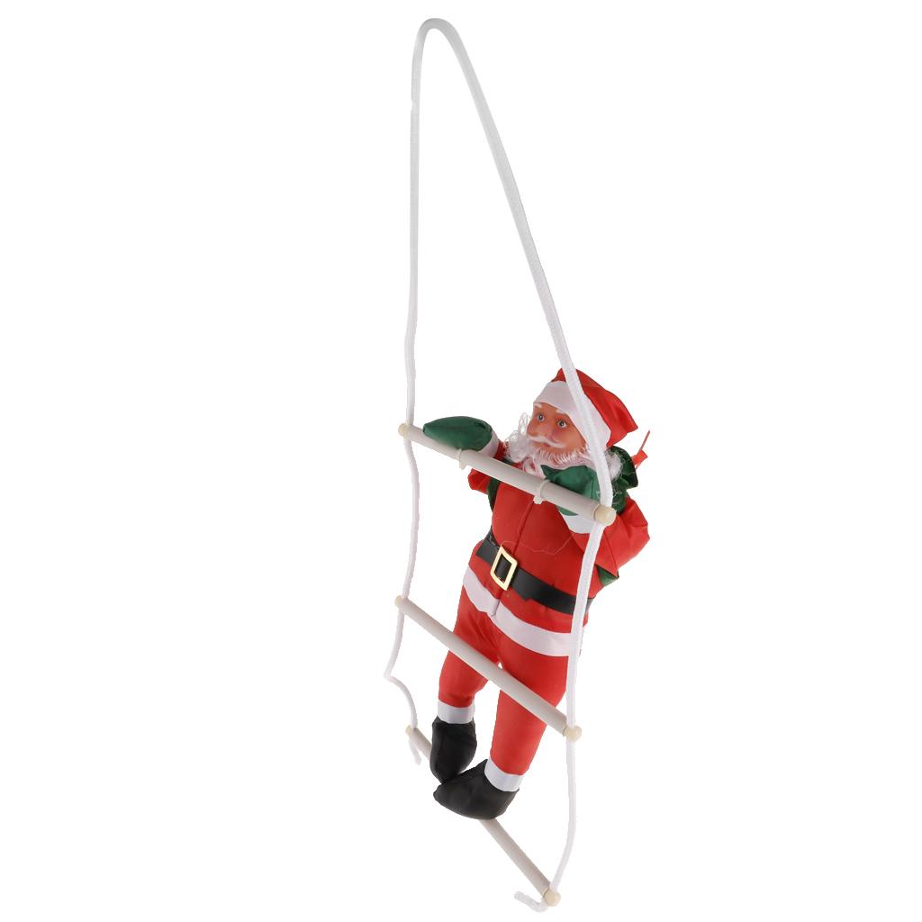 Christmas Santa Claus Climbing on Rope Ladder Xmas Tree Decor 1 Man ...