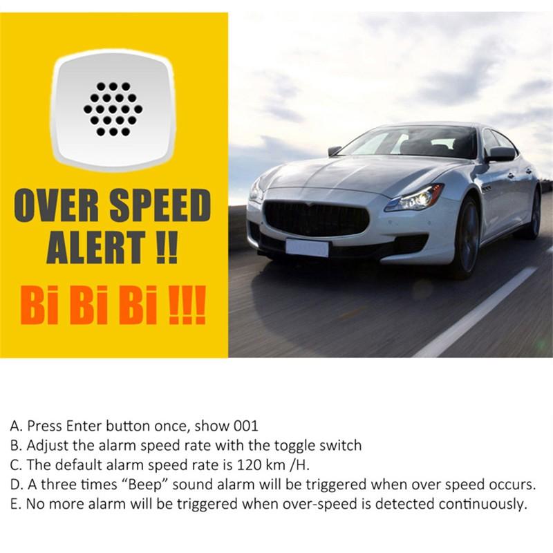 Car GPS HUD Head Up Display GPS Speedometer Display KM/H MPH Overspeed ...