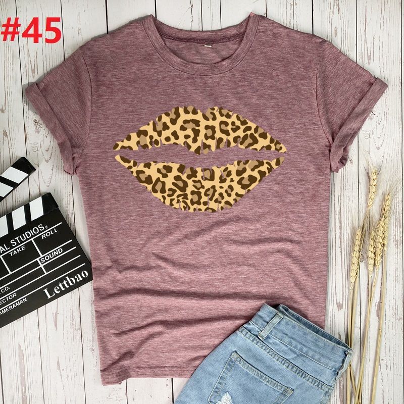 Buy Leopard Lips T -Shirt Men 'S Short -Sleeved Graphic T -Shirt Pure ...