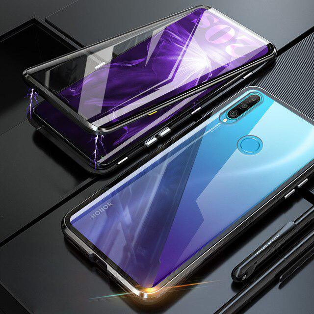 Buy 360 Double Sided Magnetic Metal Glass Case for Huawei p40 pro ...