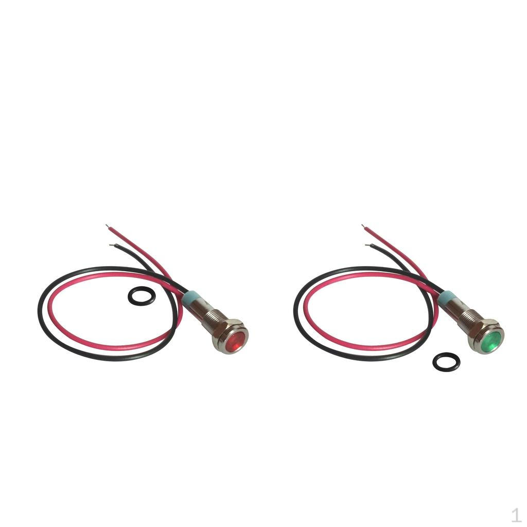 Satın alın 2x 24V 6mm Signal Power Supply LED Metal Indicator Light ...