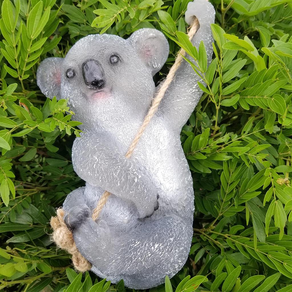 Lovely Koala Bear Swing Tree Hanging Decor Outdoor Figurine Patio Yard ...