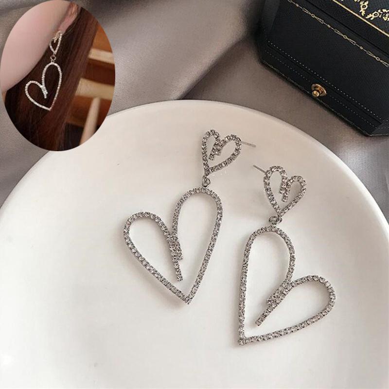 Earrings Women Exquisite Drop Gifts Elegant Heart Jewellery Silver ...