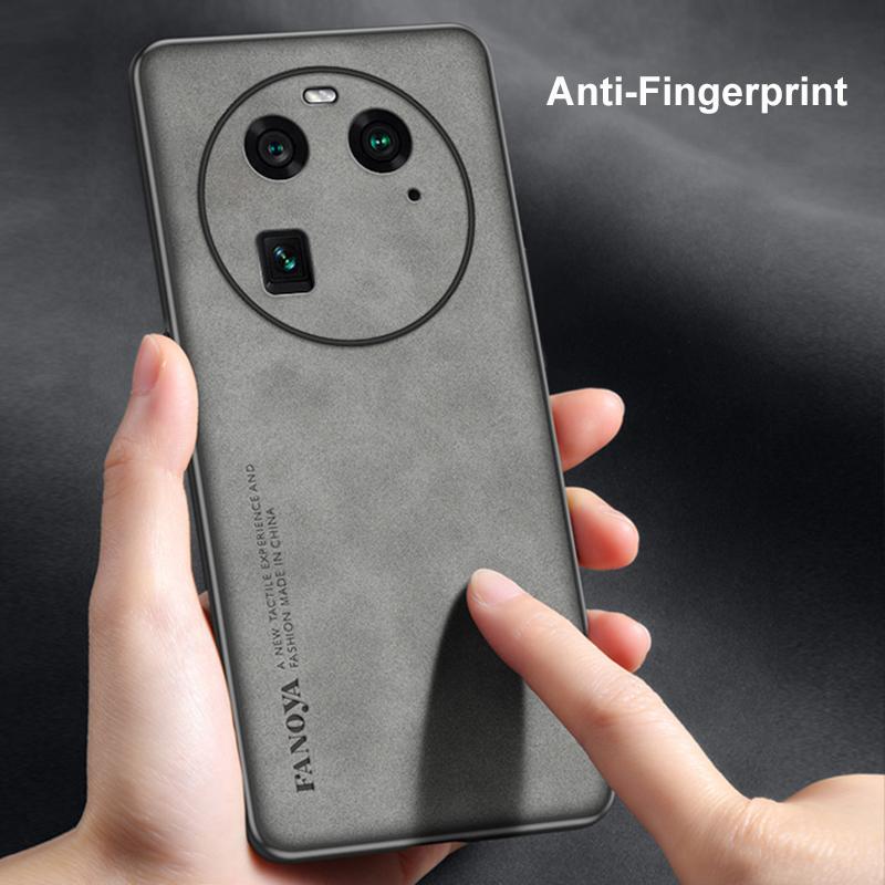 Satın alın For OPPO Find X6 Pro Case Sheepskin PU Leather Silicone Case ...