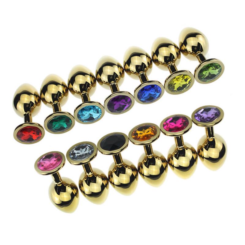 ANAL PLUG Anal Toys for Men Gold Stainless Steel Anal Plugs Diamond ...