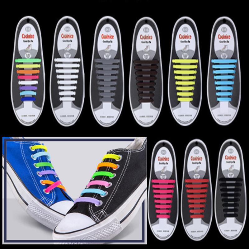 16 Adet / Set Yeni No Kravat Ayakkabı Bağcıkları Elastik Untiling ...