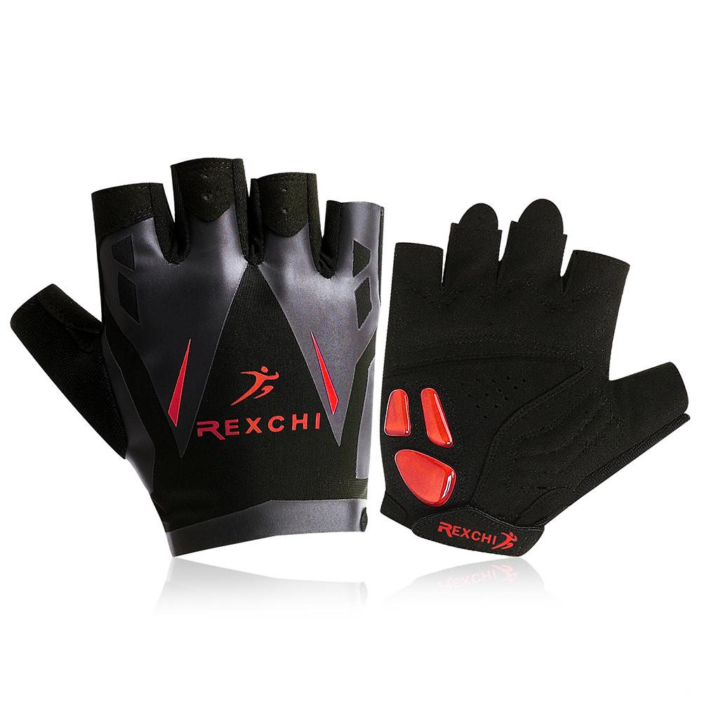 Half Finger Cycling Gloves Gel Pad Anti-Slip Mtb Gloves Breathable Bike Mitten Gloves For Men ...