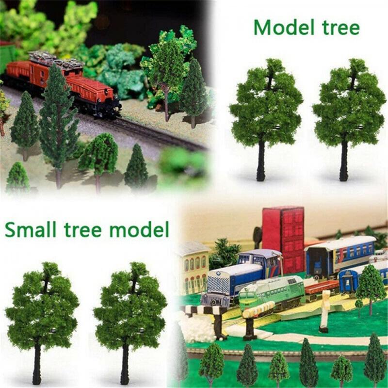50Pcs 28-65mm Miniature Model Trees Train Railroad Wargame Scenery Sand ...