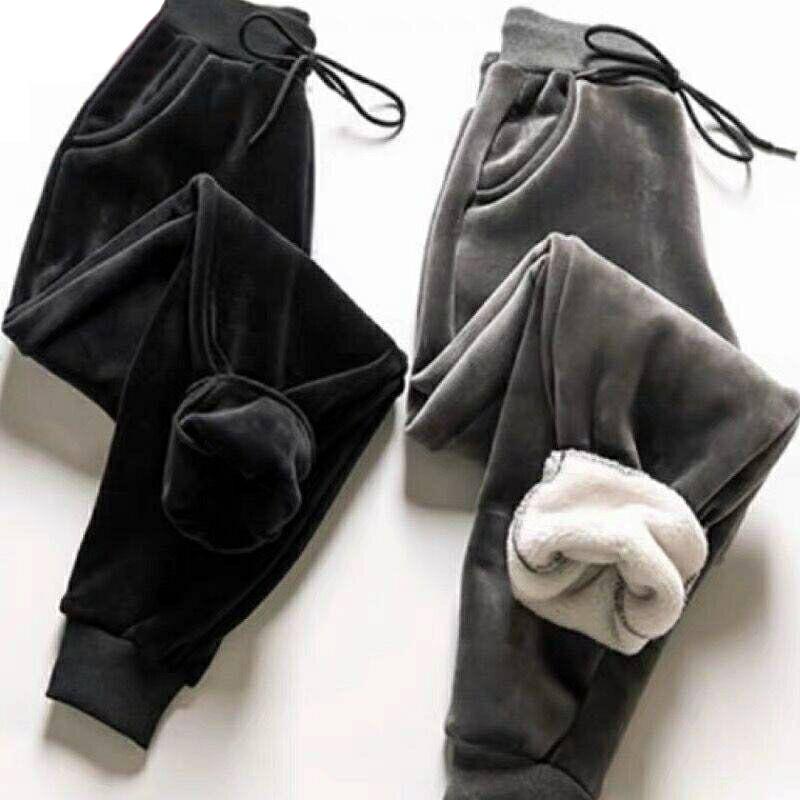 Buy Women Winter Lamb Fur Cashmere Slim Pants Women Casual Warm Pants ...