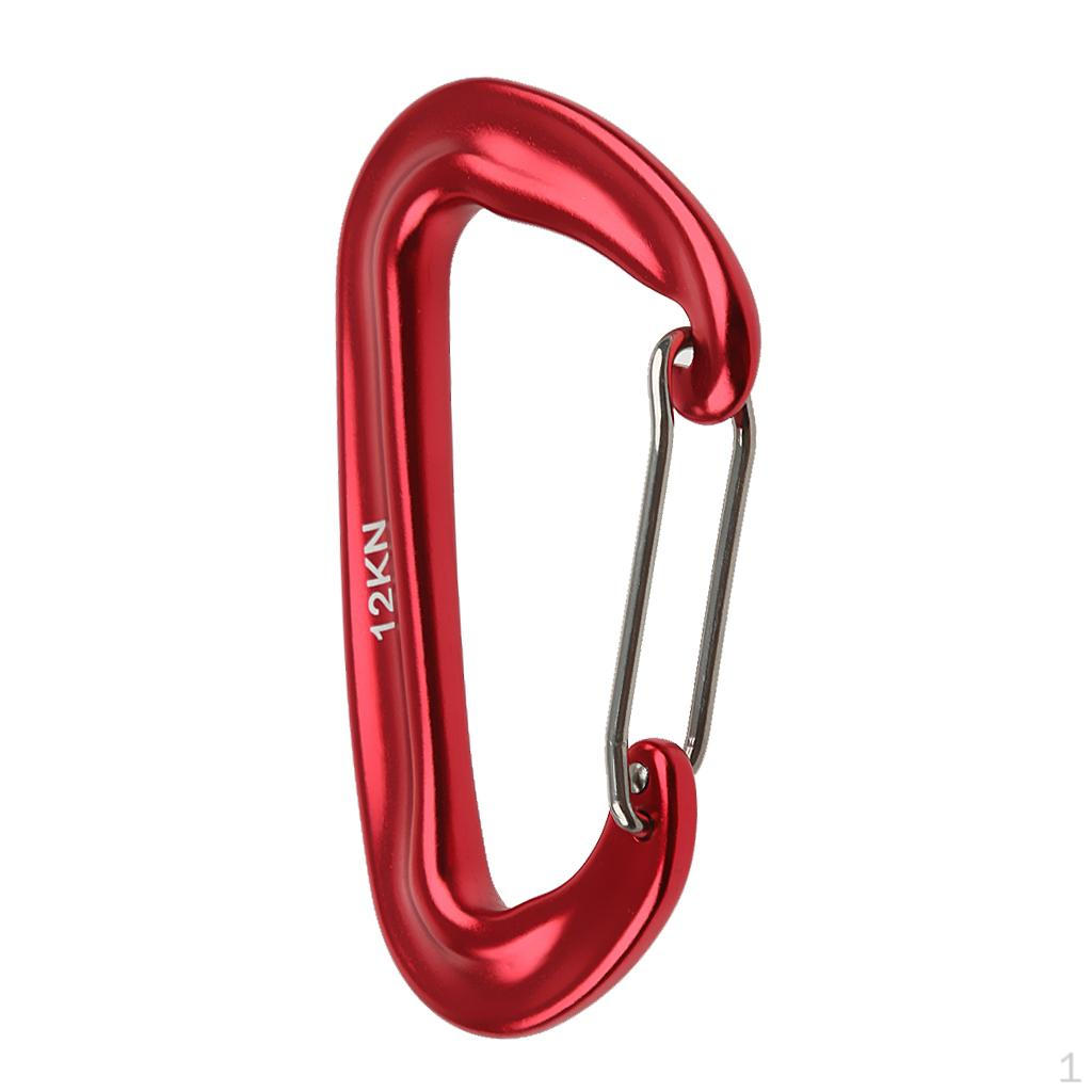 Buy 12KN Aluminium Spring Clip Carabiner For Climbing Hook Red at ...