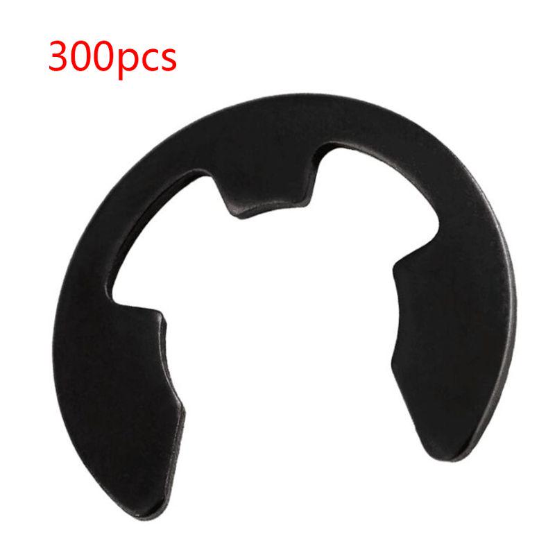 Buy 300pcs Black Carbon Steel E-Clip Assortment Kit Retaining Rings ...