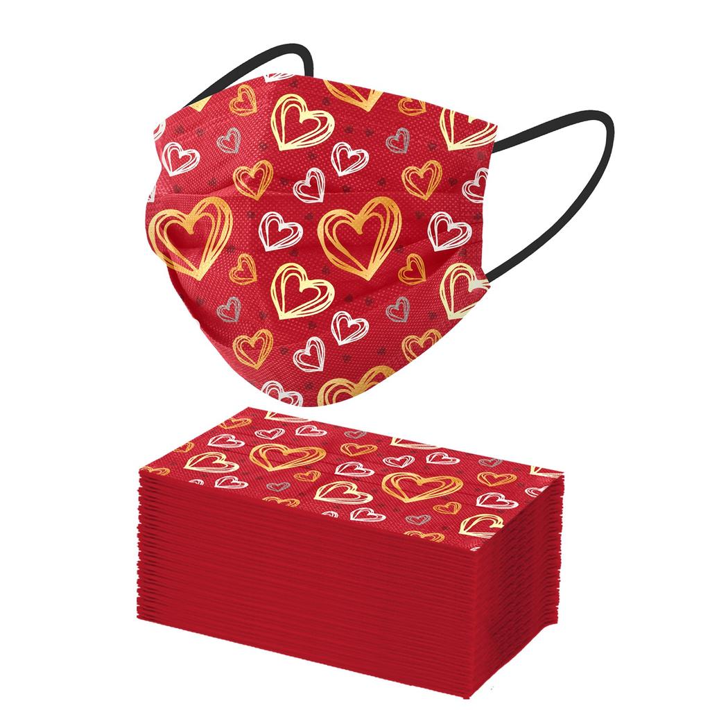 Cheap 10PC Adult'S Valentine's Day Love Mask Disposable Protective ...