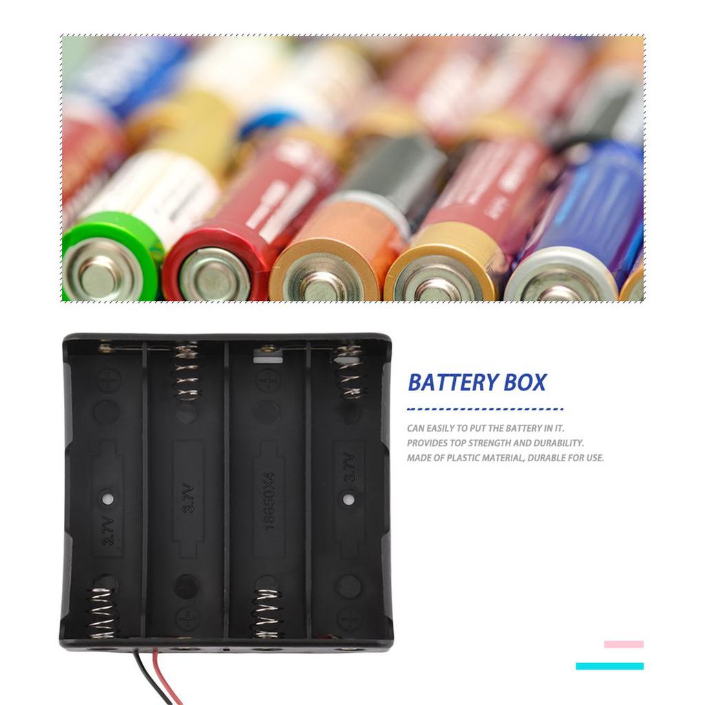 Buy Batteries Storage Box Battery Holder For 4 PCS 18650 Batteries With ...