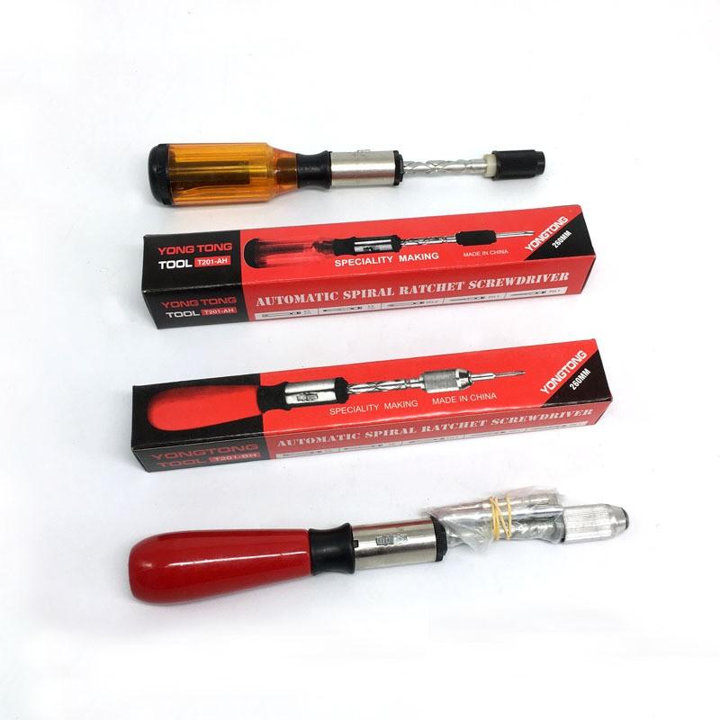 Buy 260MM Hand Pressing Spiral Push Pull Ratchet Screwdriver Semi ...