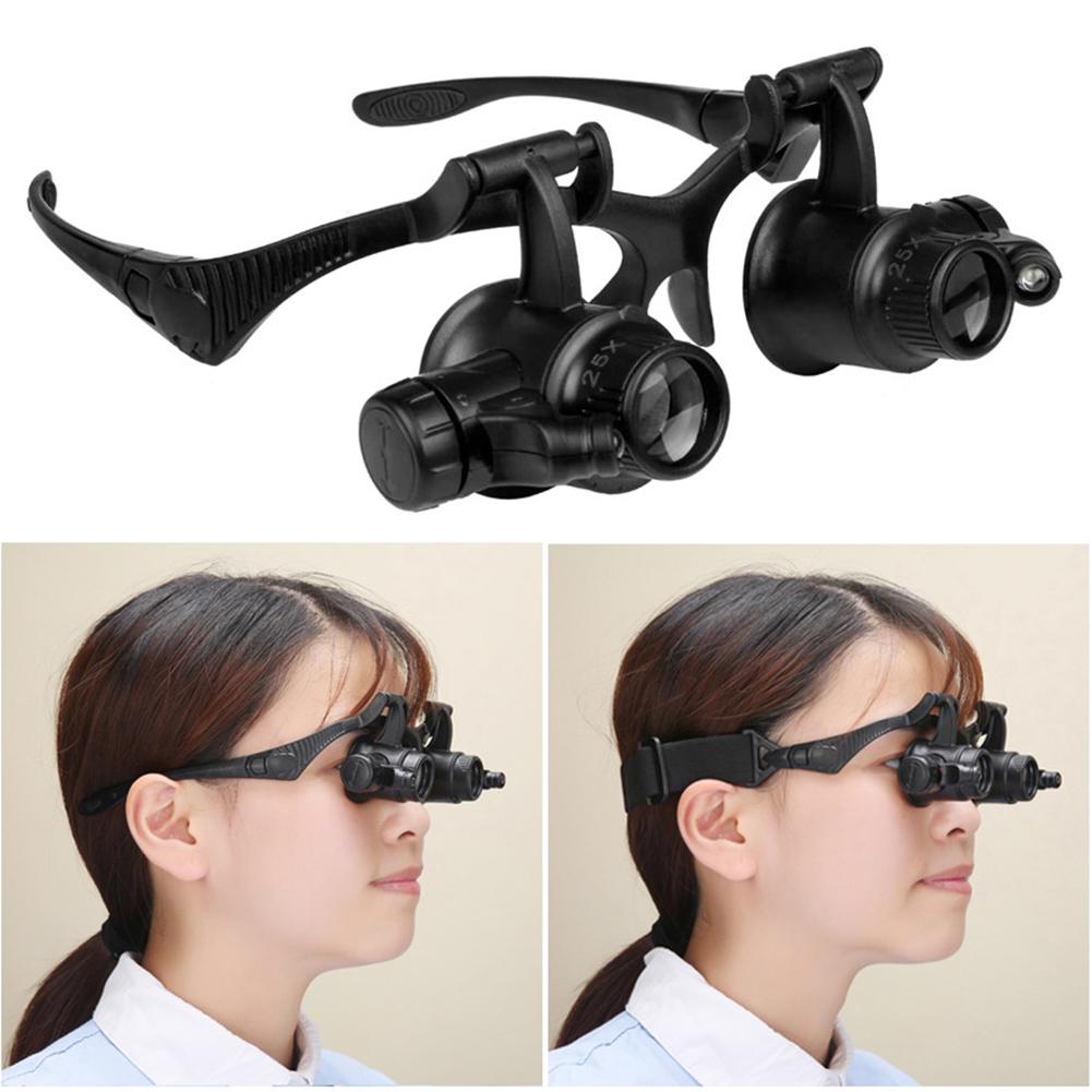 Buy LED Light Magnifier Glasses 2.5X/4X/6X/8X/10X/15X/20X/25 Lens Loupe ...