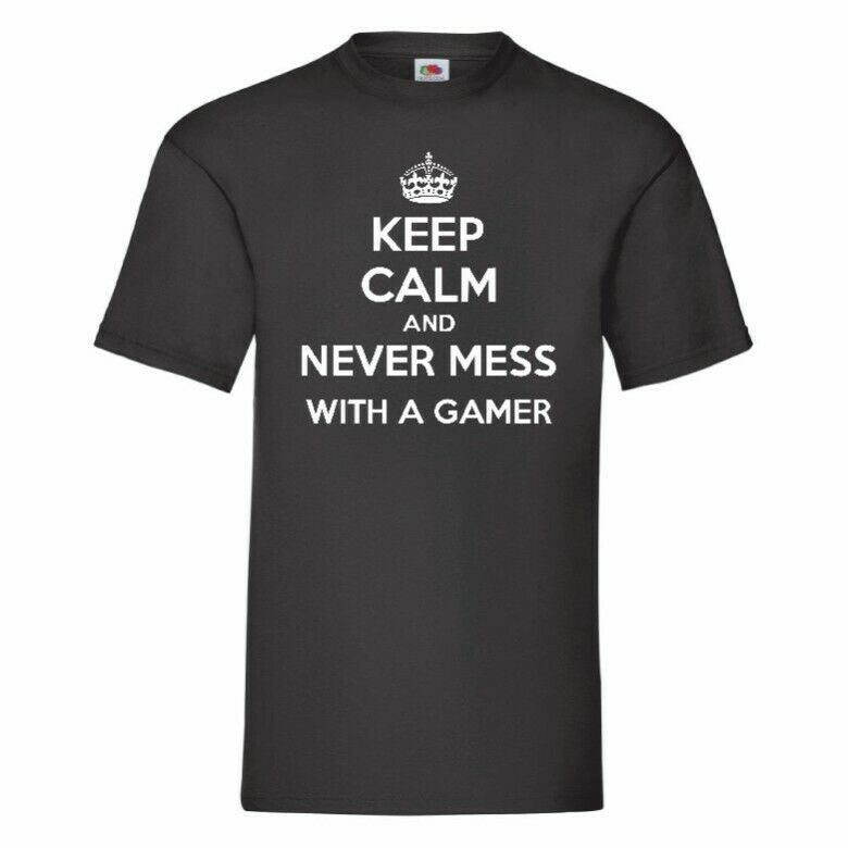 Keep Calm and Never Mess With A Gamer Castle Men Leisure O Neck ...