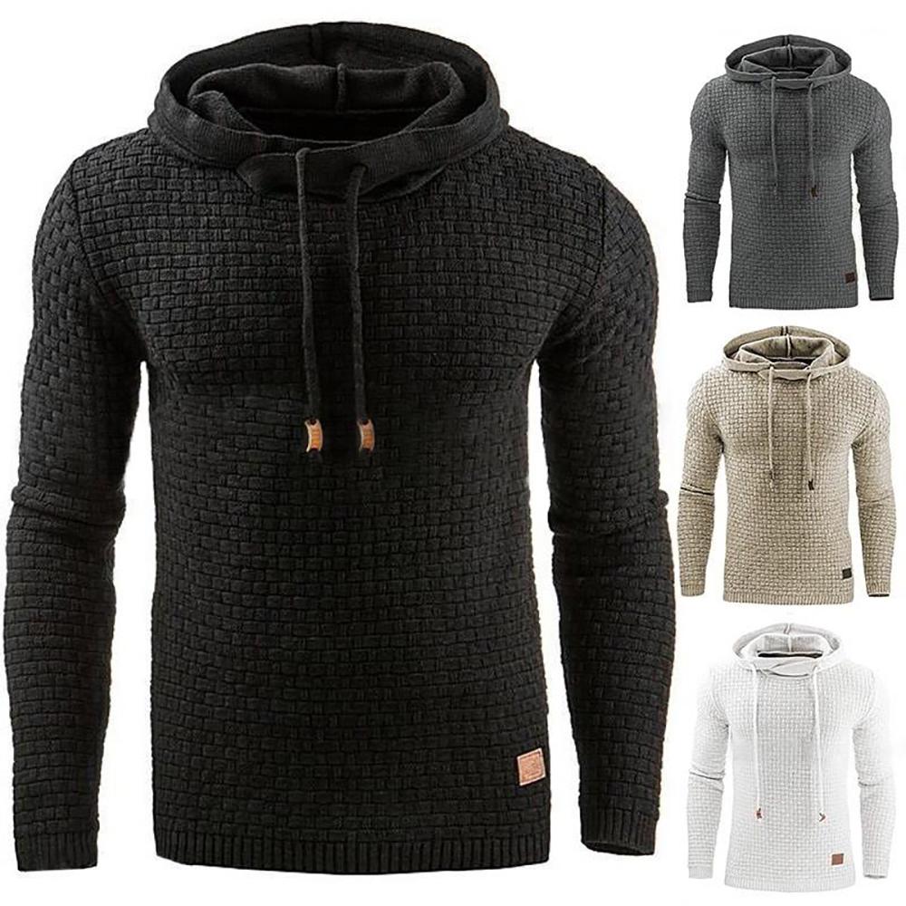 Buy Men's Fitness Long Sleeve O-neck Sweatshirts Solid Warm Pullovers ...