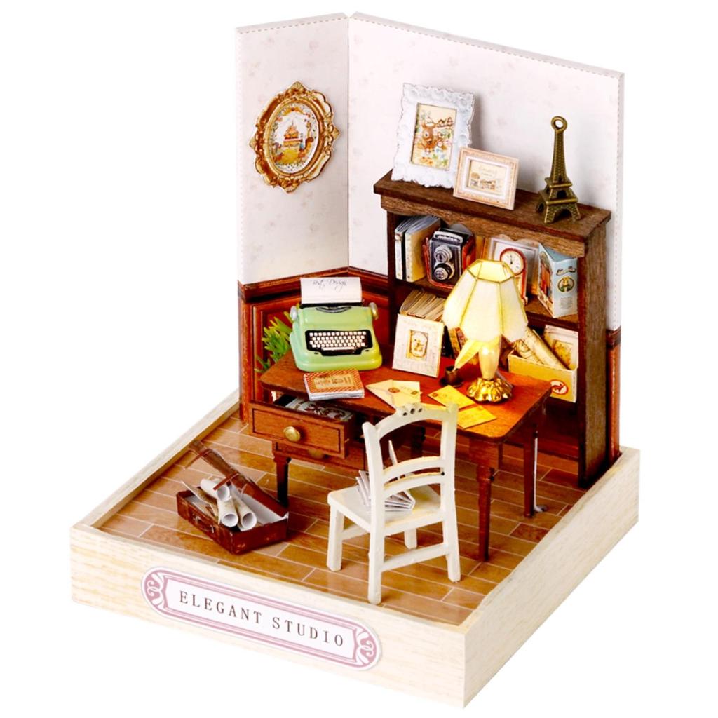 Buy 3D DIY Miniature House Set Wooden Dollhouse with Furniture at ...
