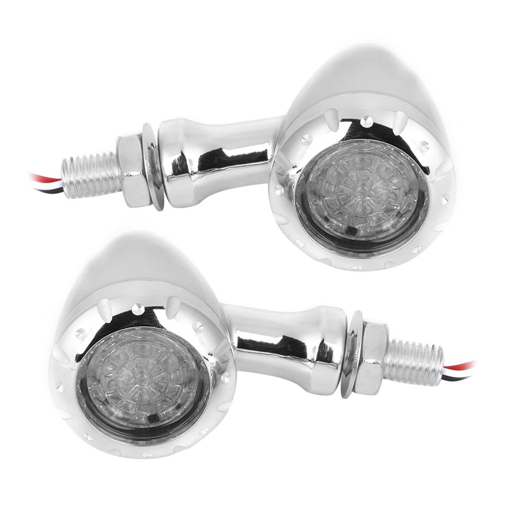 Buy 2pcs Motorcycle 10mm Steering Flashing LED Turn Signals Light ...