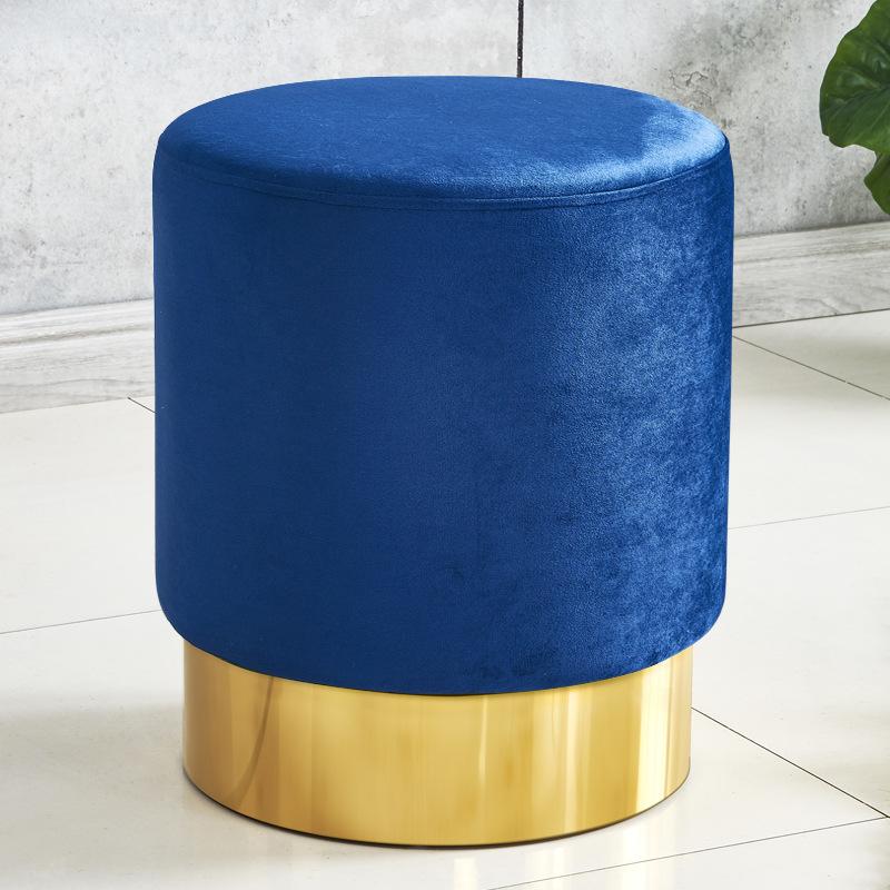 Buy Hong Kong Style Sofa Stool Light Luxury Stainless Steel Velvet ...