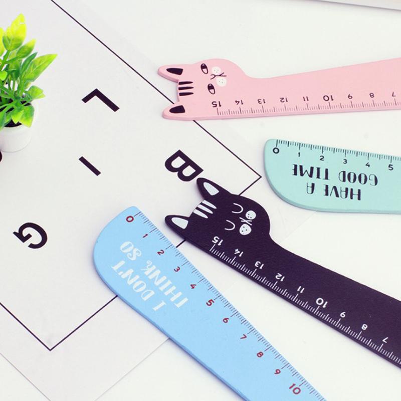 Buy 1 Piece Cute Ruler Novelty Stationery Patchwork Ruler Cat Ruler ...