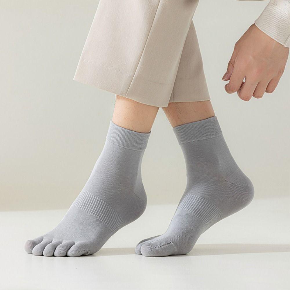 Buy Solid Color Split Toe Autumn Cotton Sports Middle Tube Socks Toe ...