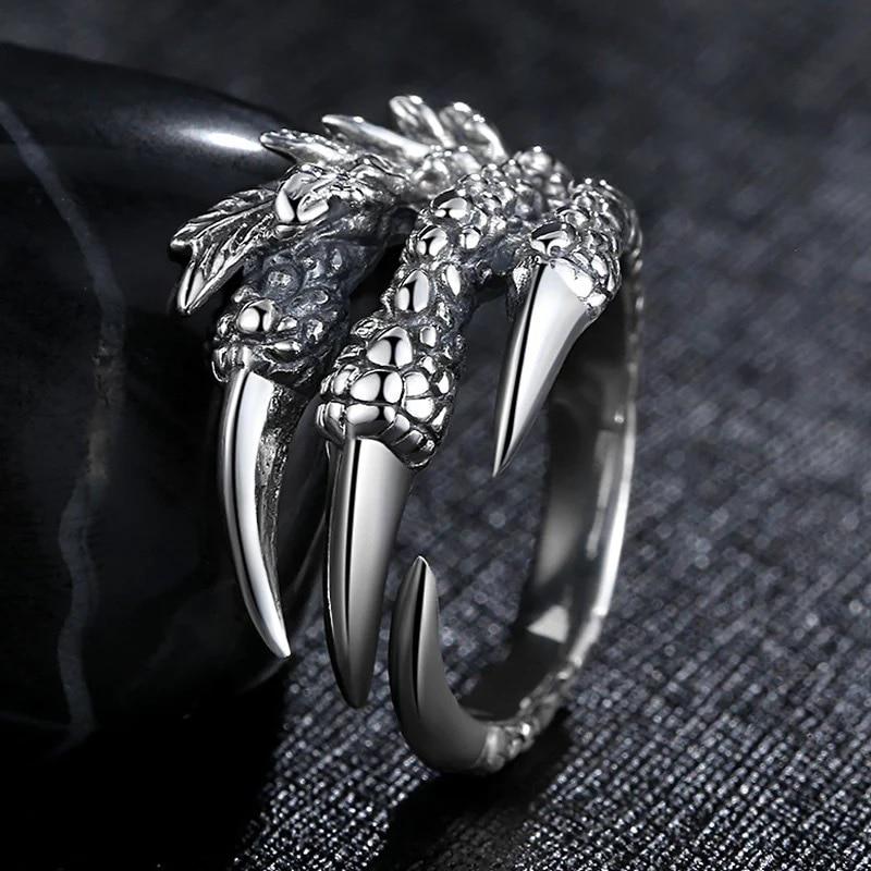 Buy Fashion Retro Ring Claw Domineering Antique Silver Color Unisex ...