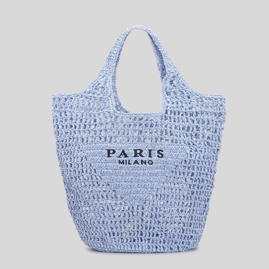 Märke Bokstav Halm Handväska för kvinnor Hollow Big Tote Summer Beach ...