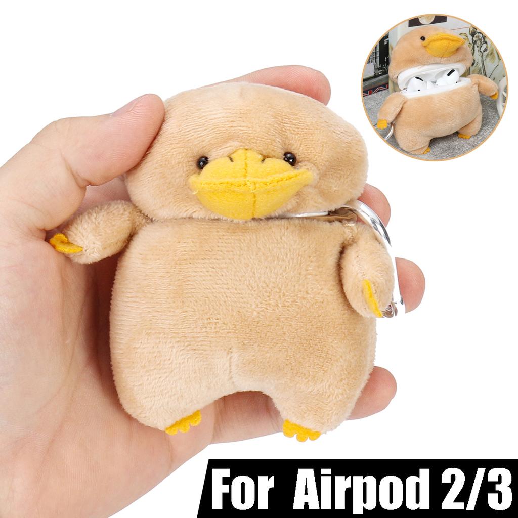 Buy Plush Duck Case For Airpods Case 3D Cartoon Animal Earbud Coque ...